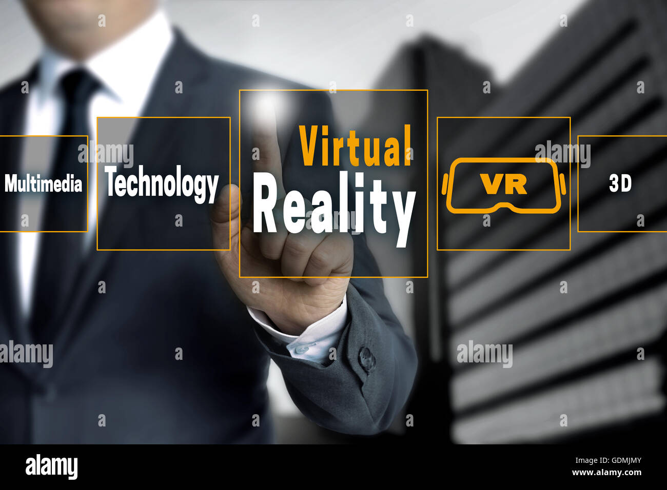 virtual reality touchscreen concept background Stock Photo - Alamy