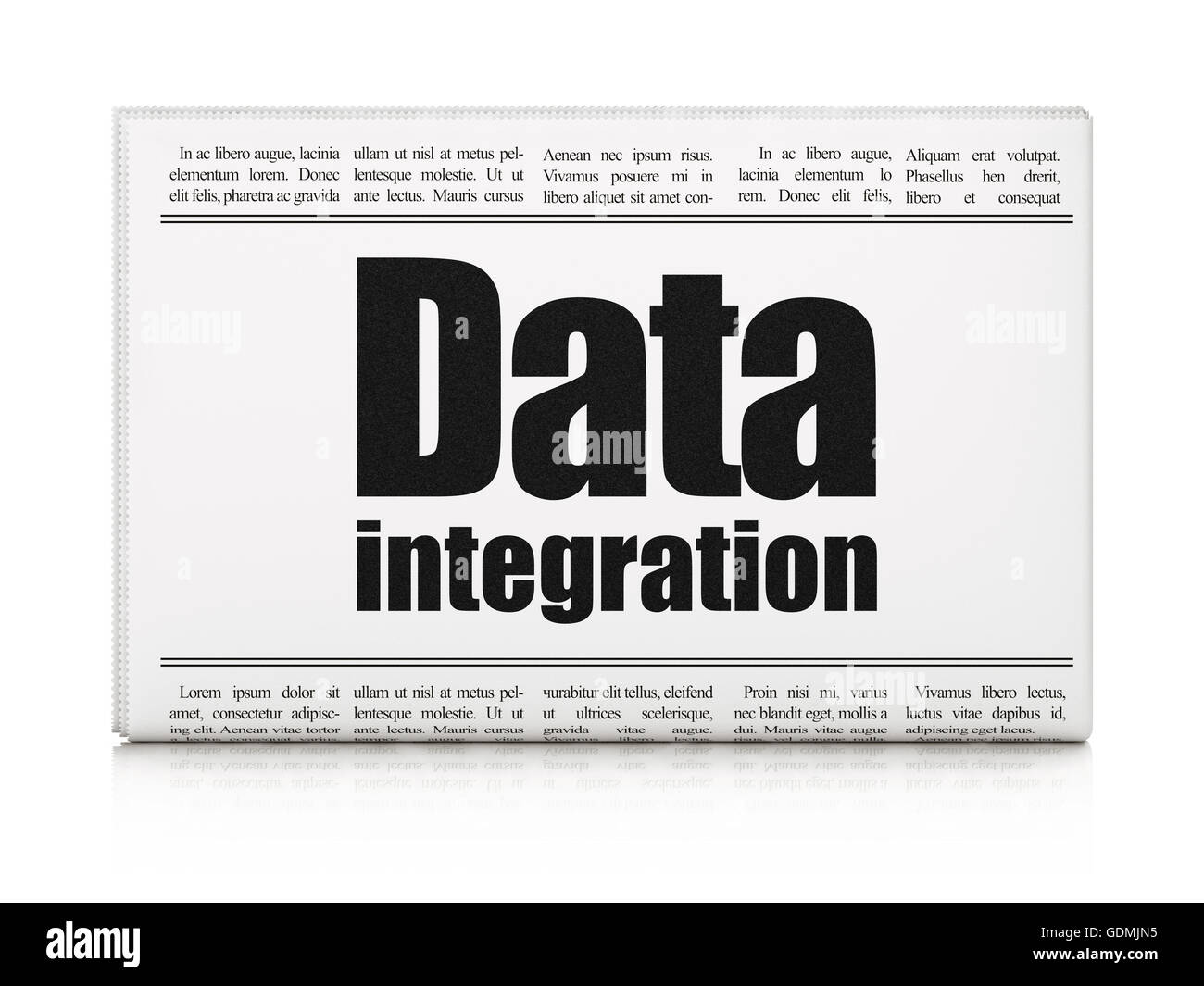 Information concept: newspaper headline Data Integration Stock Photo ...