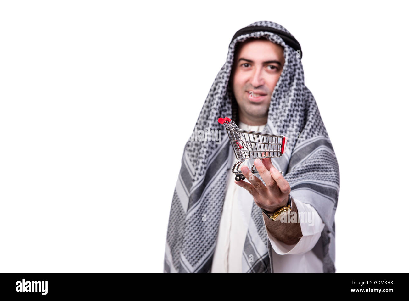 Arab man shopping cart trolley hi-res stock photography and images - Alamy