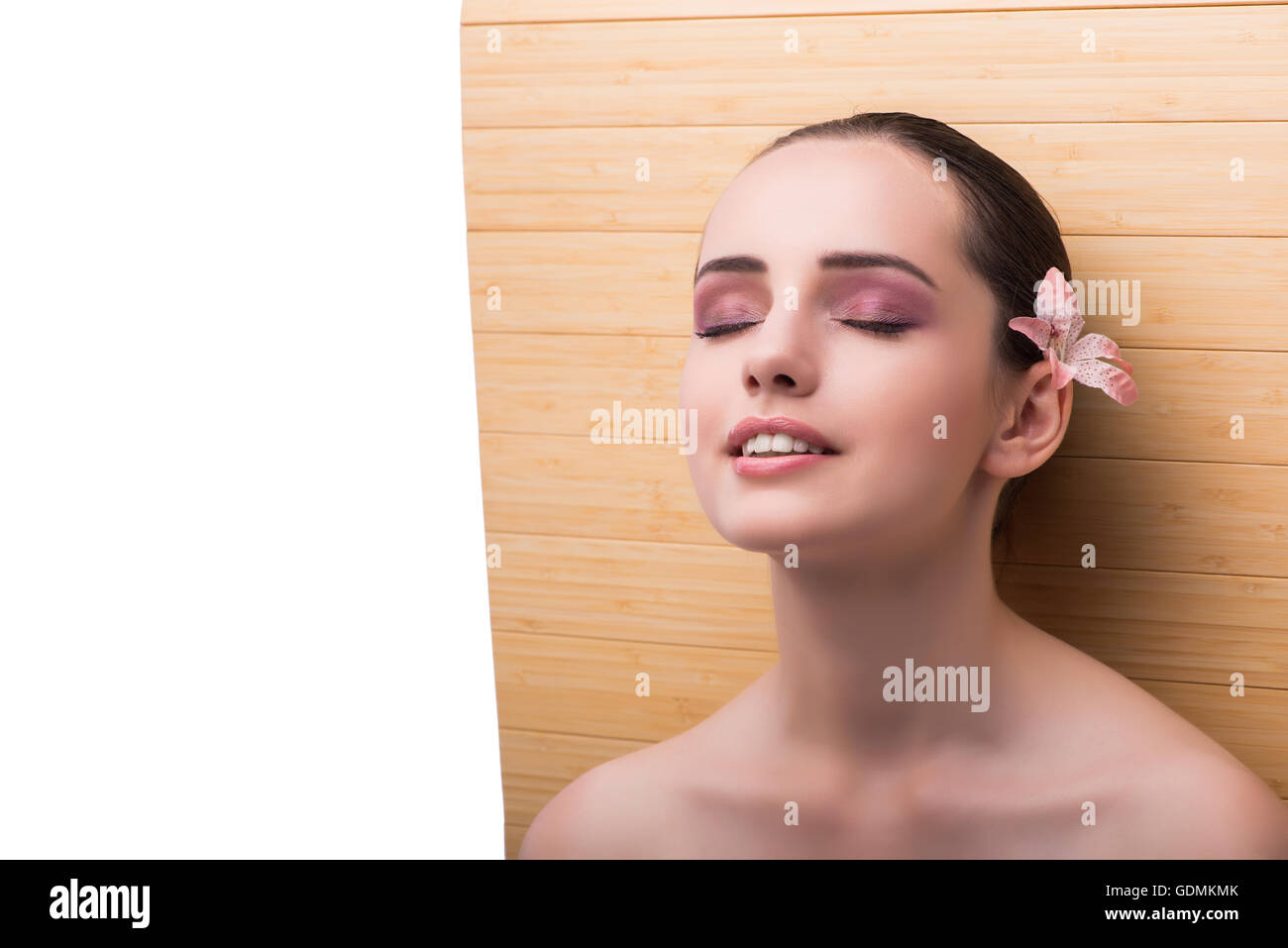 Young woman preparing for spa session Stock Photo - Alamy