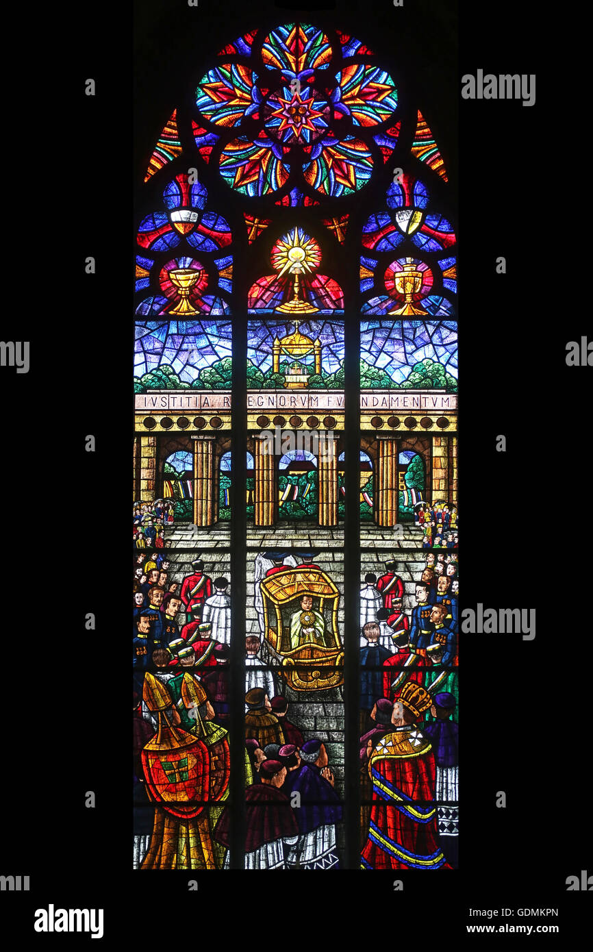 Eucharistic Congress, Stained glass in Votiv Kirche (The Votive Church ...