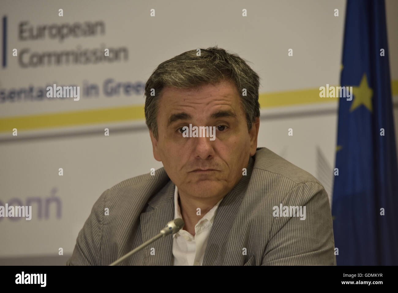 Athens, Greece. 18th July, 2016. Minister of Economics Euclid ...