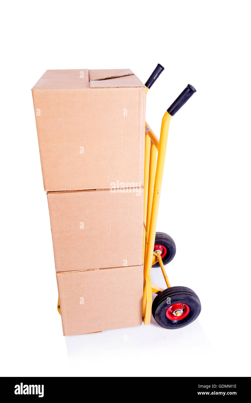 Shipping cart isolated on the white background Stock Photo - Alamy