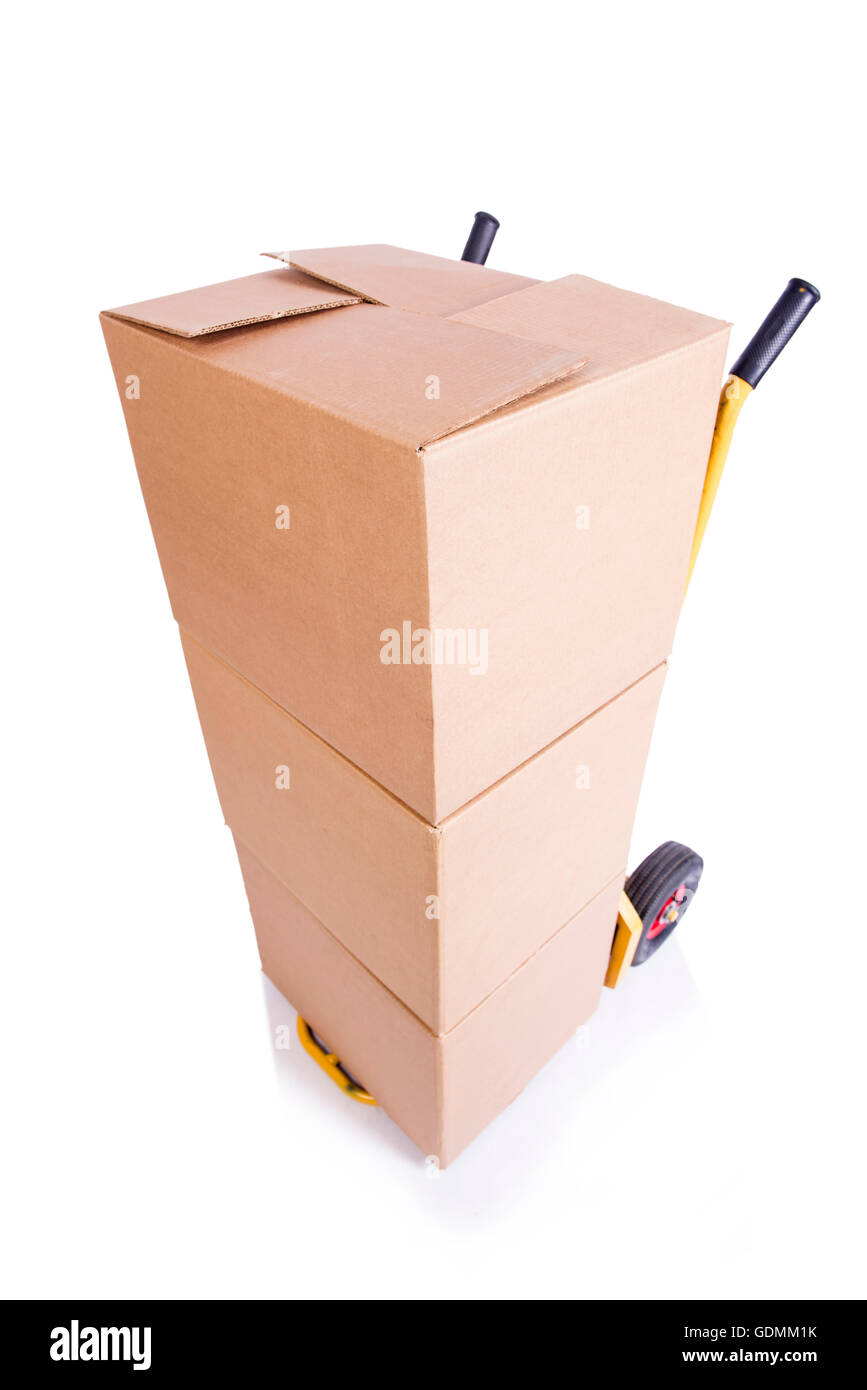 Shipping cart isolated on the white background Stock Photo - Alamy