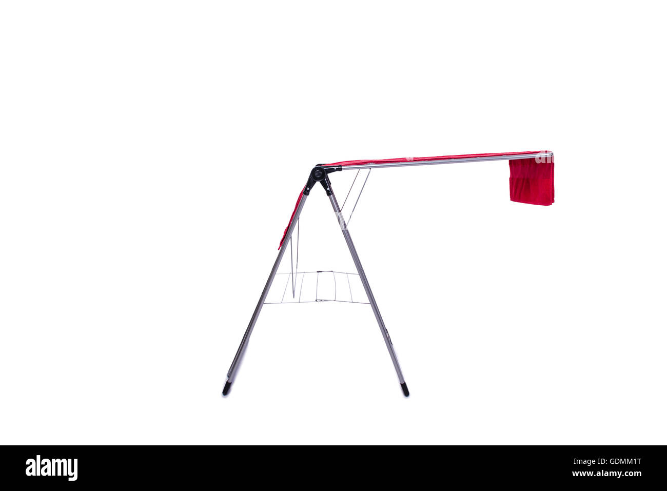 Collapsible clotheshorse isolated on the white background Stock Photo ...