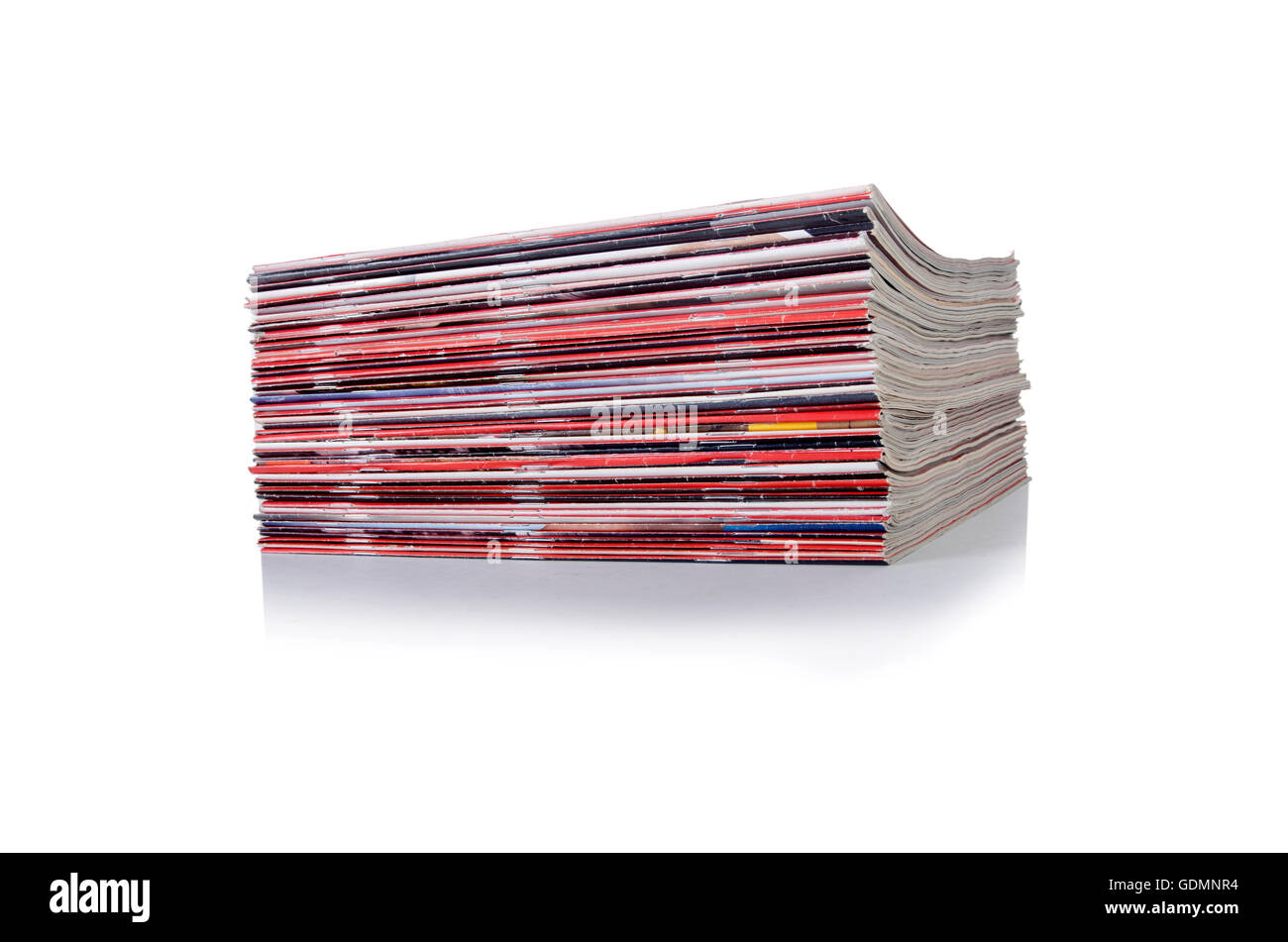 Stack of magazine isolated on the white background Stock Photo - Alamy