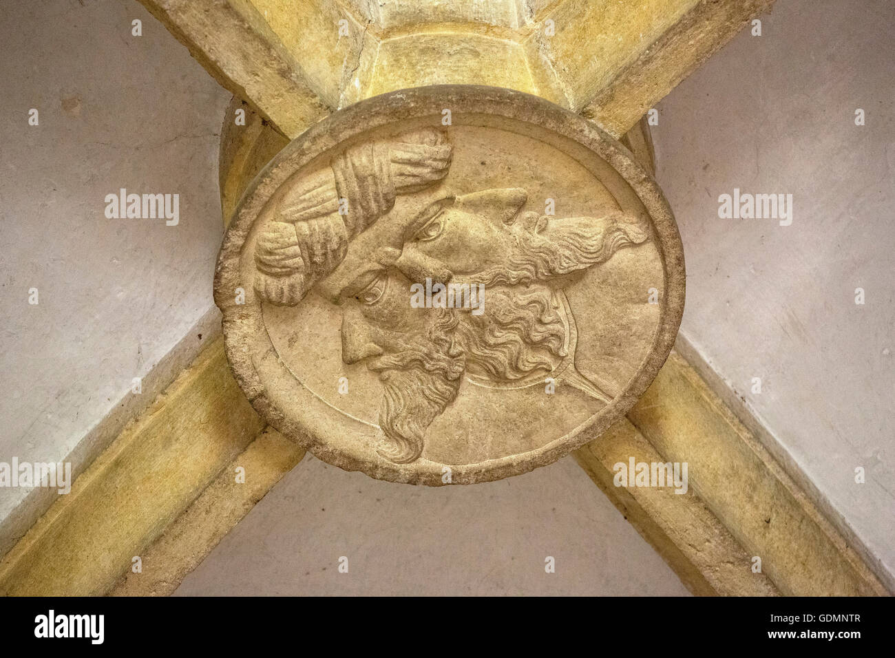 legendary keystone of the Templars fortress of Tomar, the castle of the ...