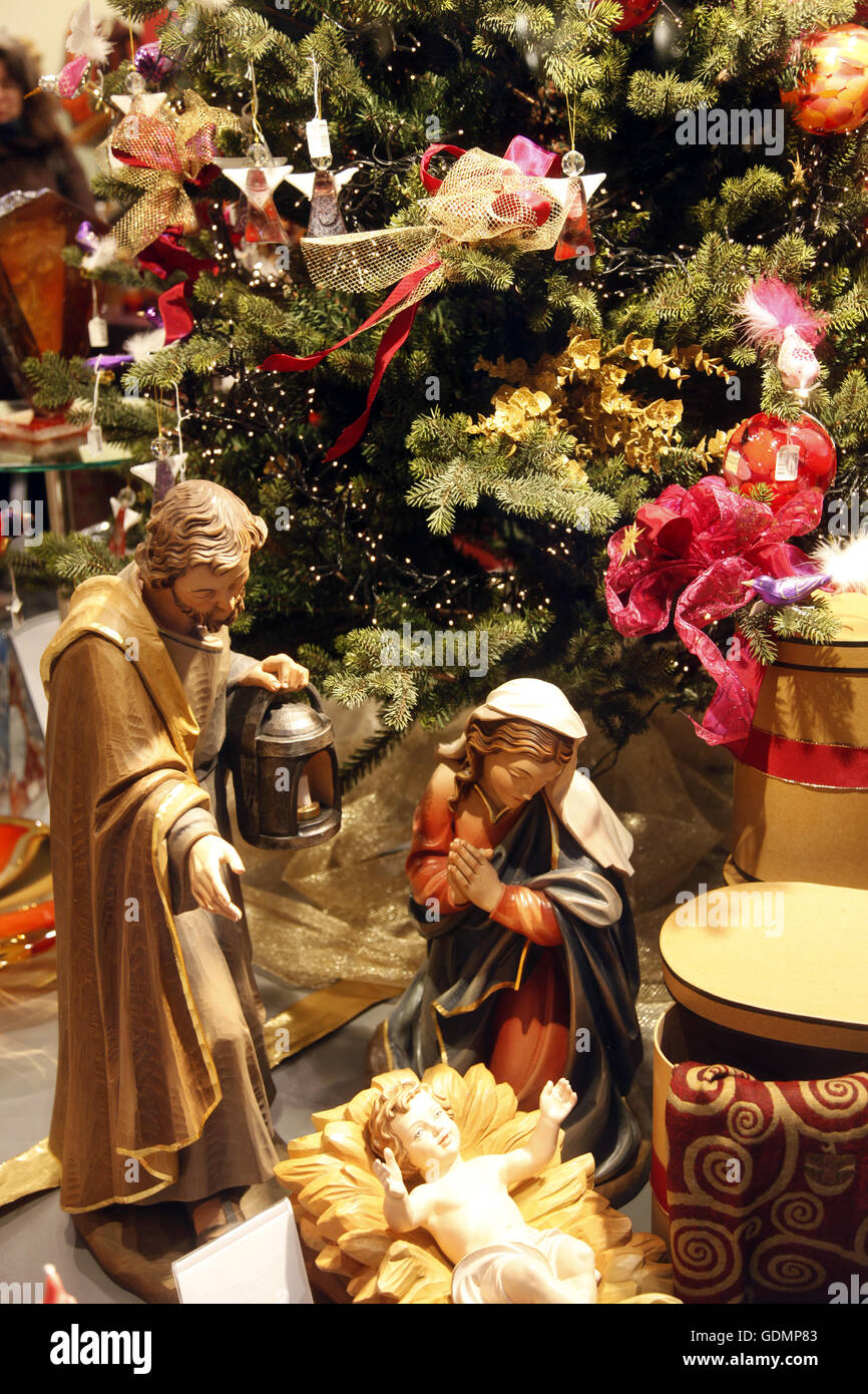 Nativity scene from Vienna shop Stock Photo - Alamy