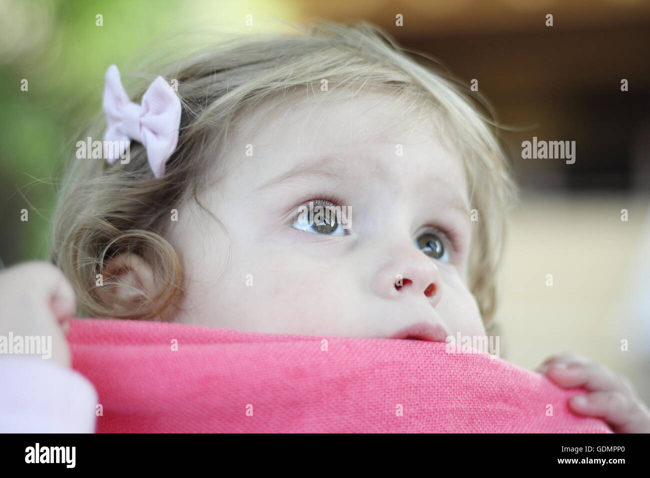 little girl staring serious at someone Stock Photo - Alamy