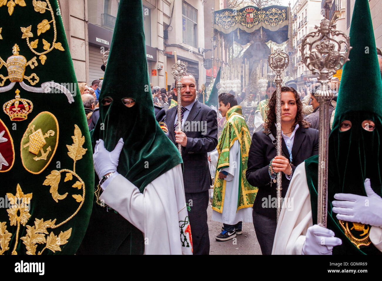 penitents in procession, sisterhood of JesÃƒÂºs del Gran Poder y virgen ...