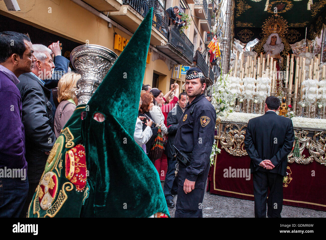 penitents in procession, sisterhood of Jesus del Gran Poder y virgen de ...