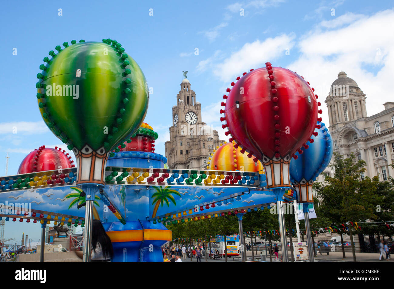 Fairground carousel roundabout; three-month funfair festival ...