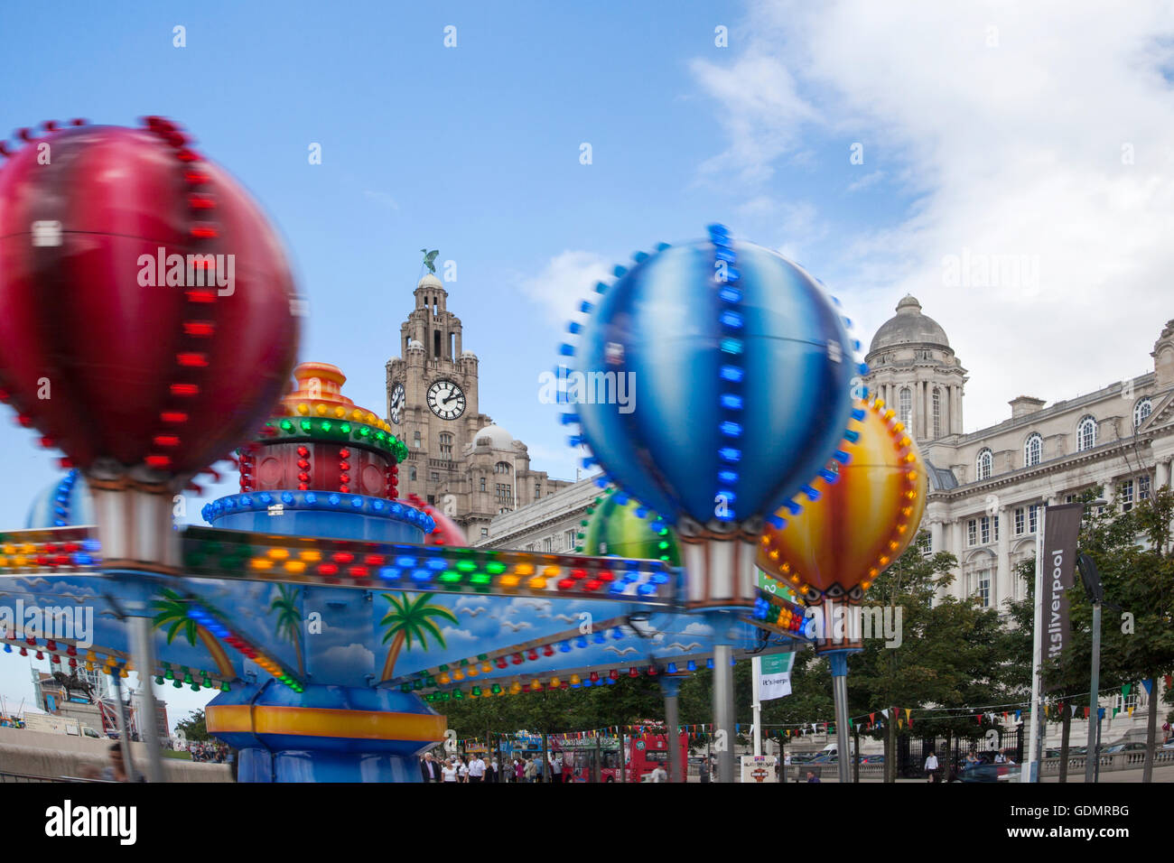 Fairground carousel roundabout; three-month funfair festival ...
