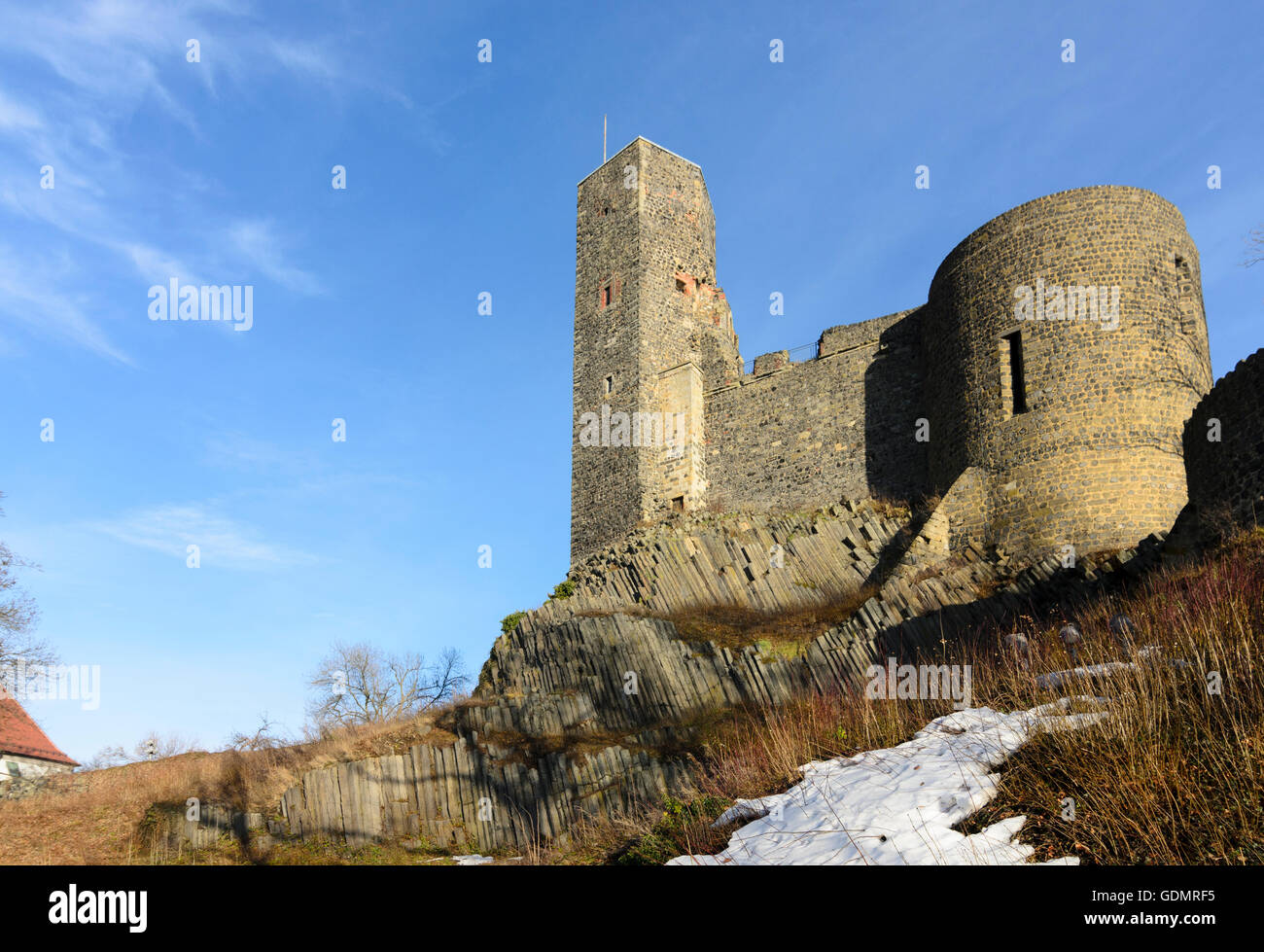 Stolpen: Stolpen Castle and basalt columns, Germany, Sachsen, Saxony ...