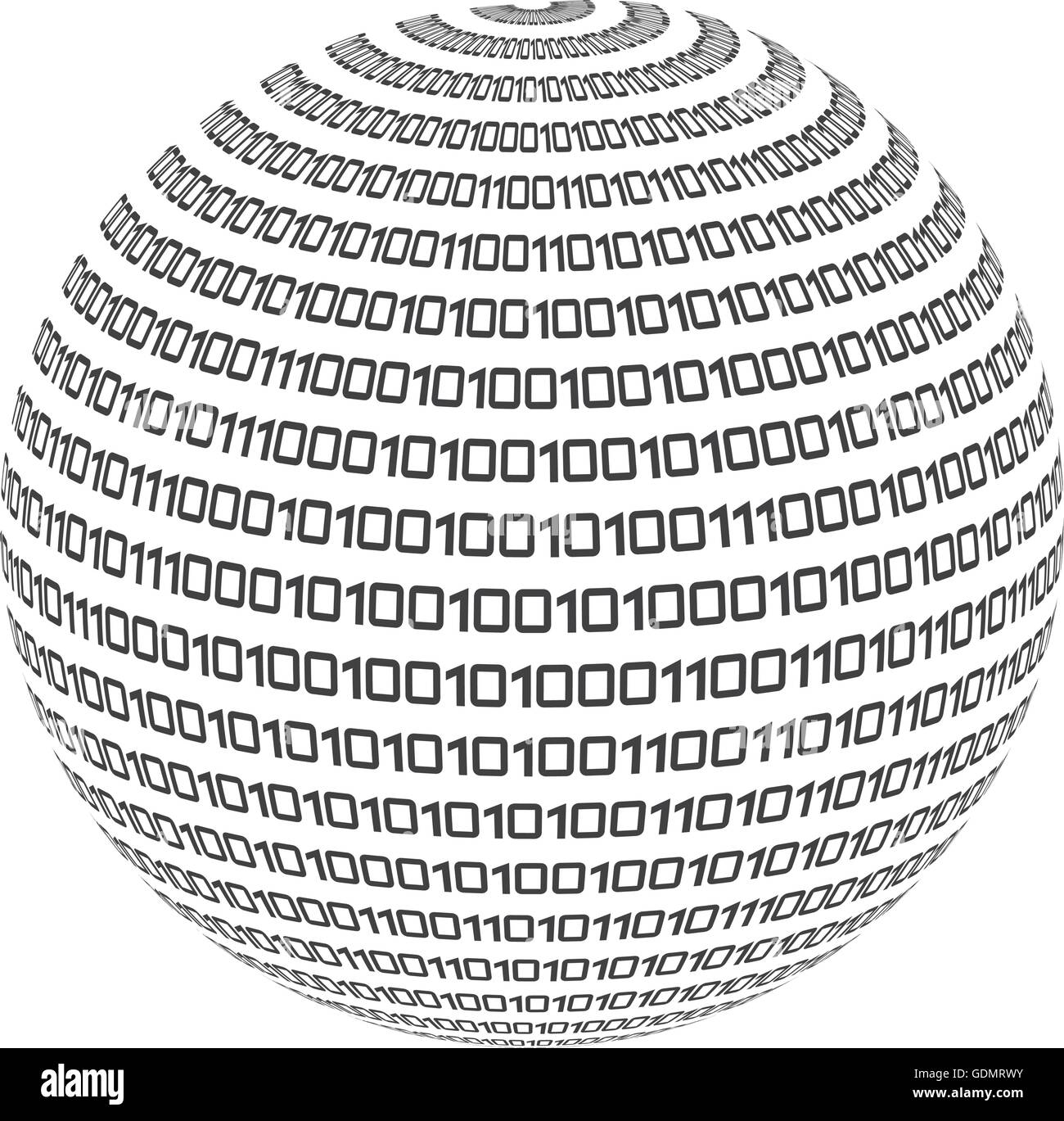 Binary code sphere Black and White Stock Photos & Images - Alamy