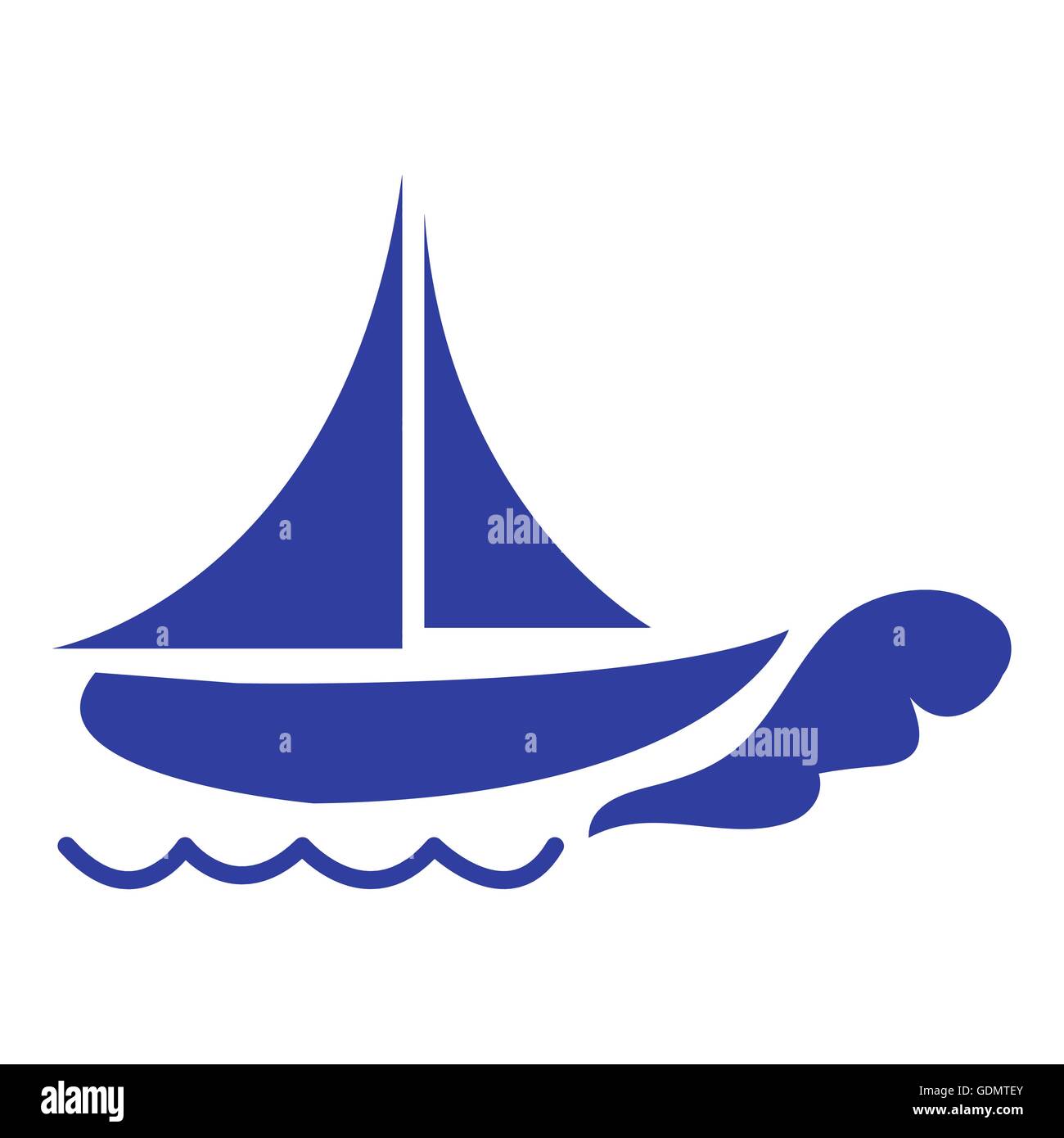 Stylized icon of a colored ship on a white background Stock Vector ...
