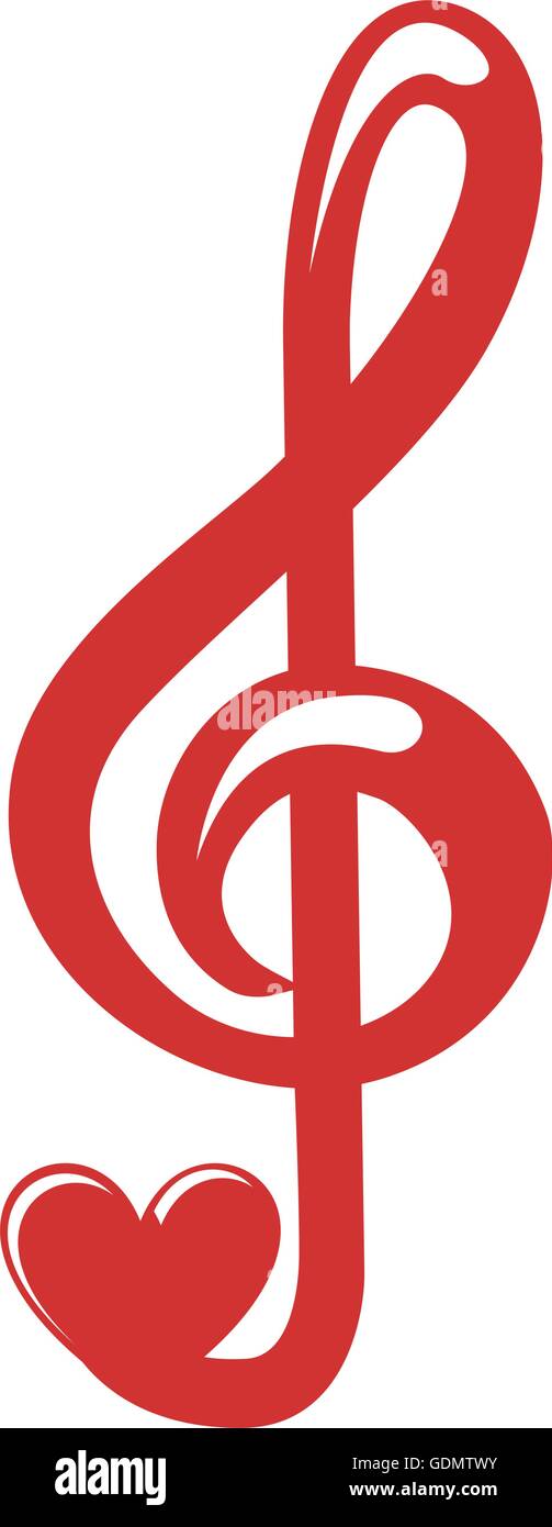 music note heart love icon Stock Vector Image & Art - Alamy