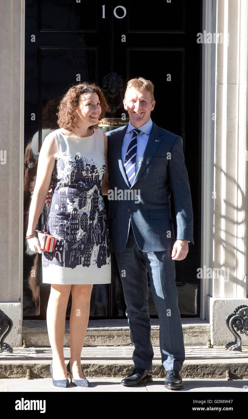 Astronaut tim peake his wife rebecca arrive in downing street hi-res ...