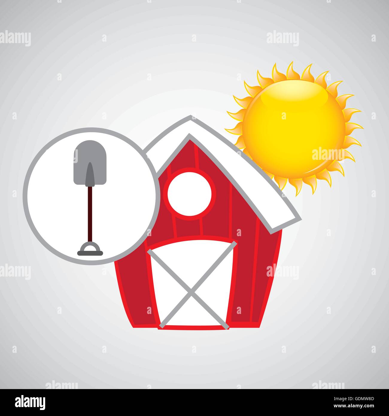 farm countryside shovel tool design Stock Vector Image & Art - Alamy
