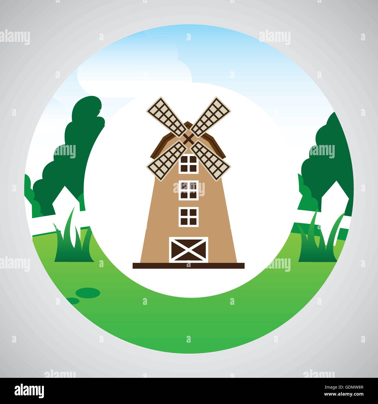 farm countryside windmill design Stock Vector Image & Art - Alamy