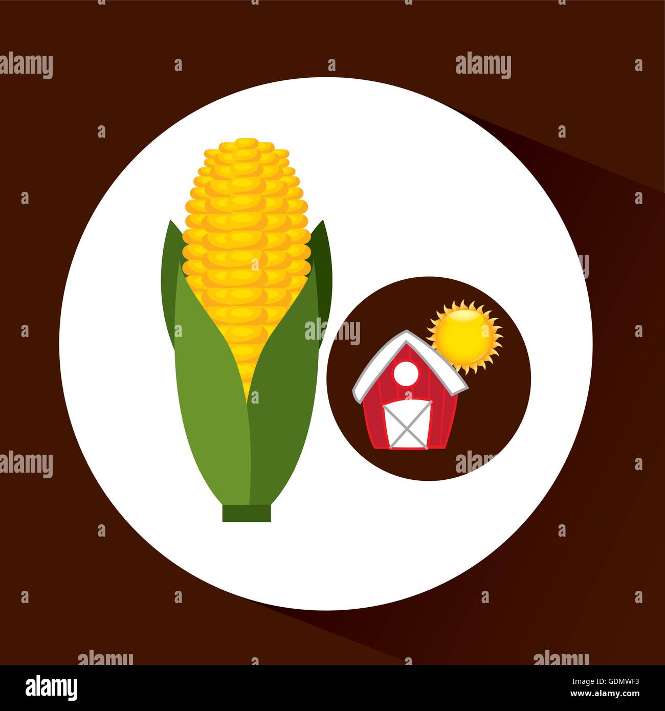 Corn field valley Stock Vector Images - Alamy