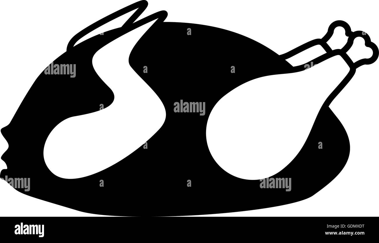 Cartoon cooked chicken Black and White Stock Photos & Images - Alamy