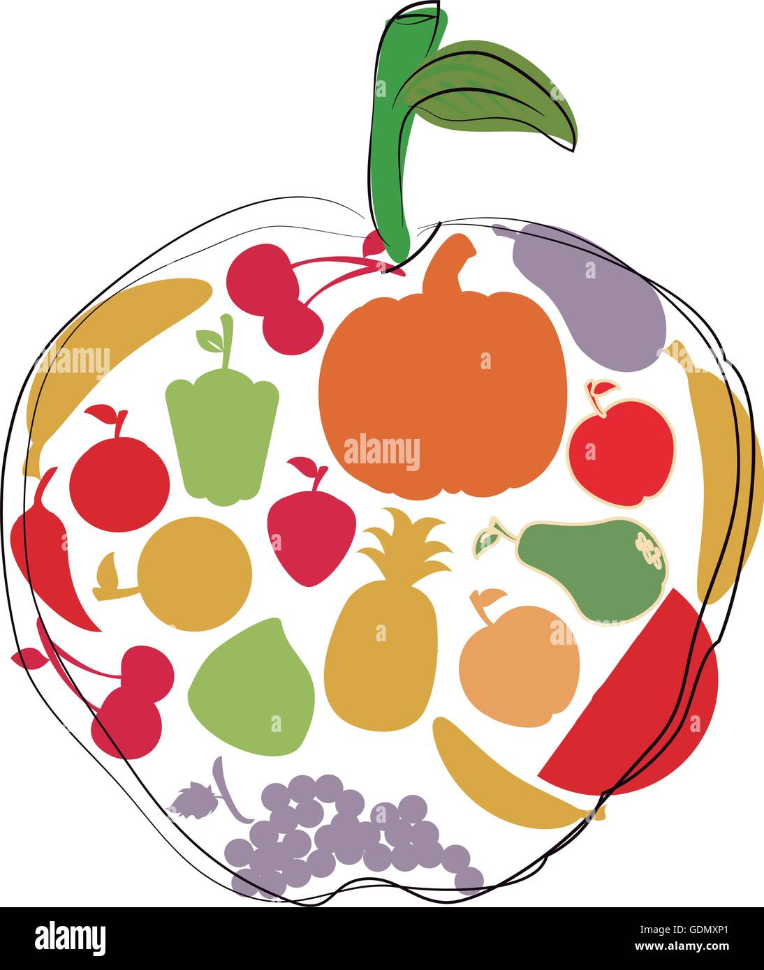 Delicious and fresh fruit, vector illustration Stock Vector Image & Art ...