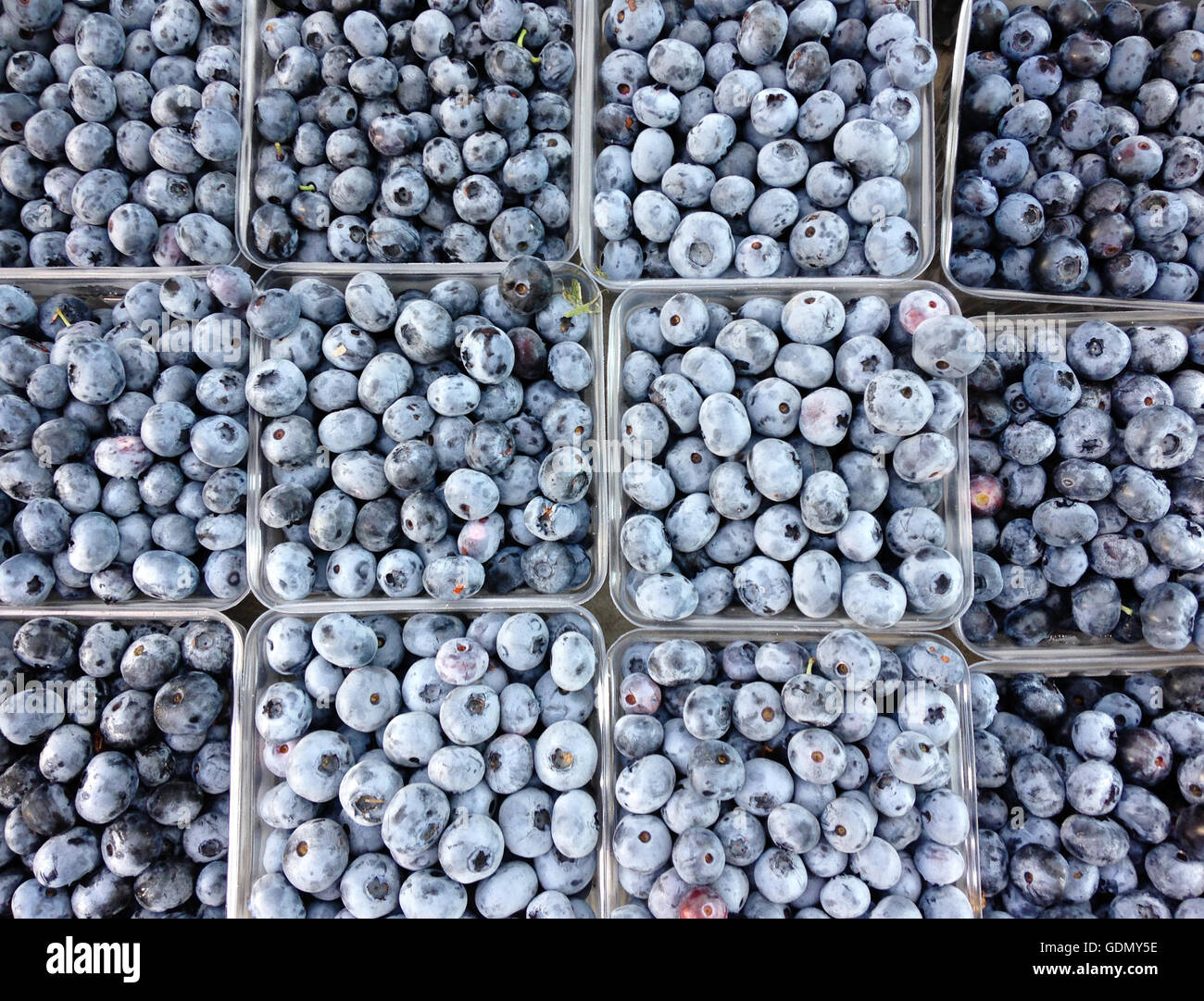 Blueberries in season at local farm stand Stock Photo - Alamy