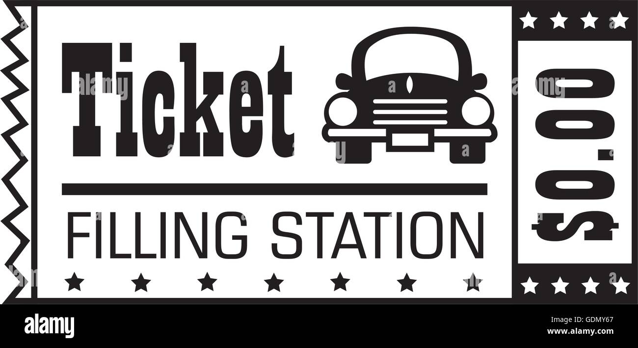 Filling station ticket icon vector illustration Stock Vector Image ...