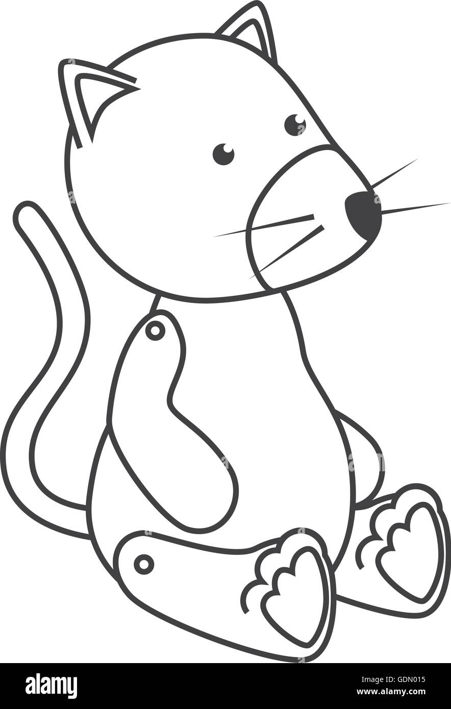 Teddy cat toy icon vector illustration Stock Vector Image & Art - Alamy