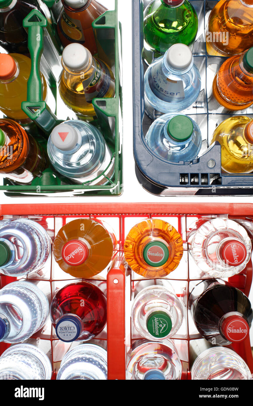 PET bottles in crates Stock Photo - Alamy