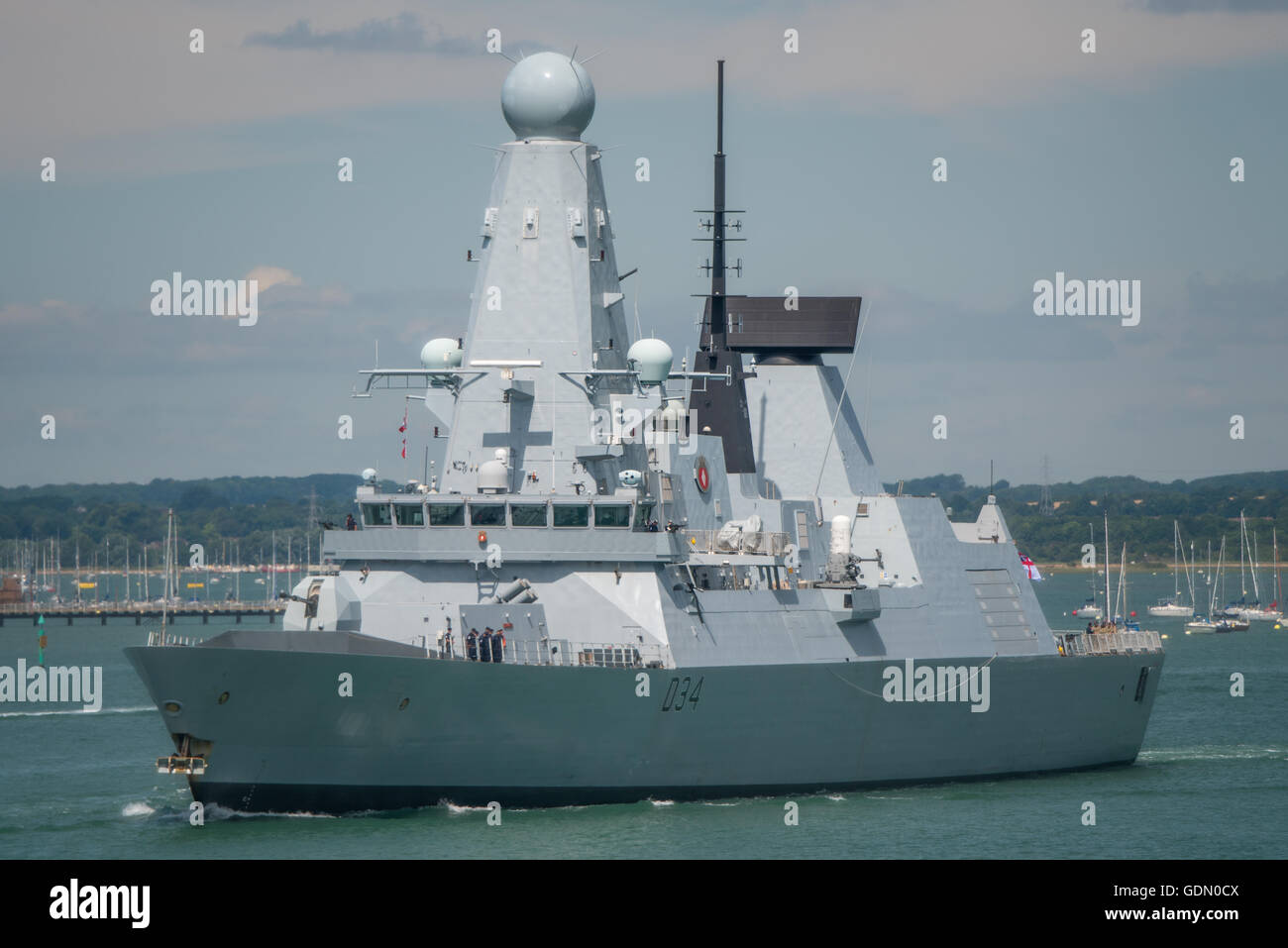 The British Royal Navy warship HMS Diamond (D34) a Type 45 destroyer ...