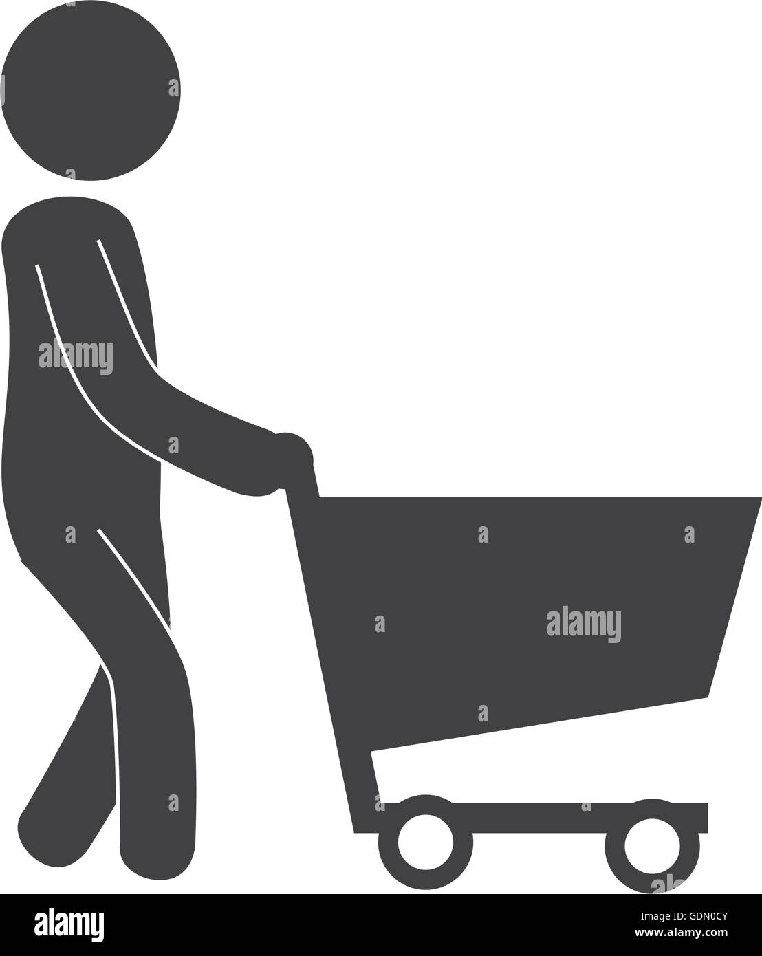 Man cart shopping icon, vector illustration Stock Vector Image & Art ...