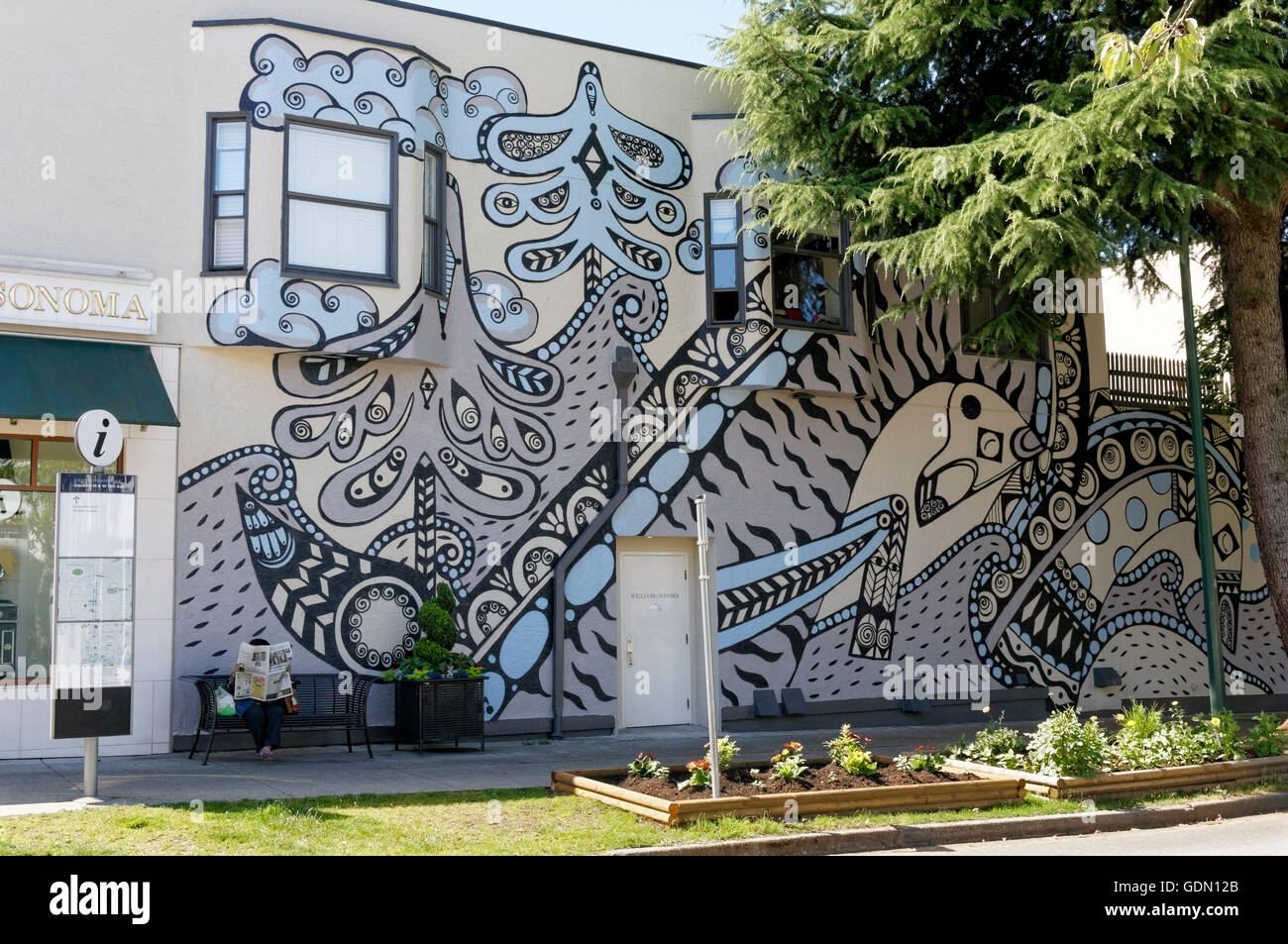 Mural by artist Ola Volo on the side of a building in South Granville ...