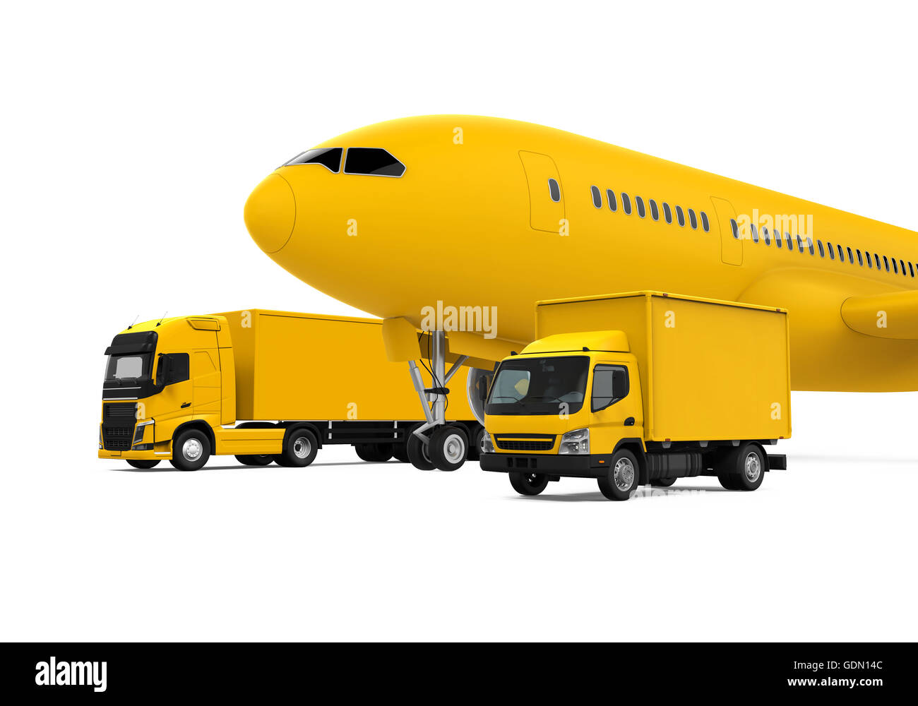 Yellow Freight Transportation Stock Photo - Alamy