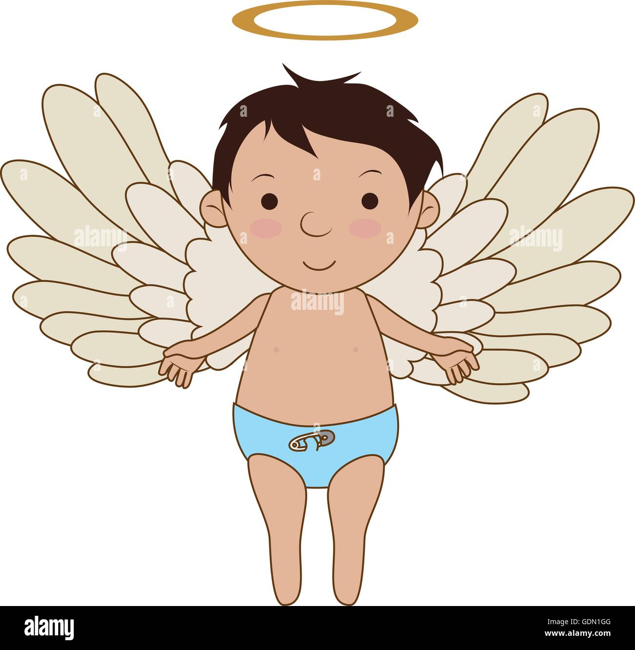 Baby angel cartoon icon vector illustration Stock Vector Image & Art ...