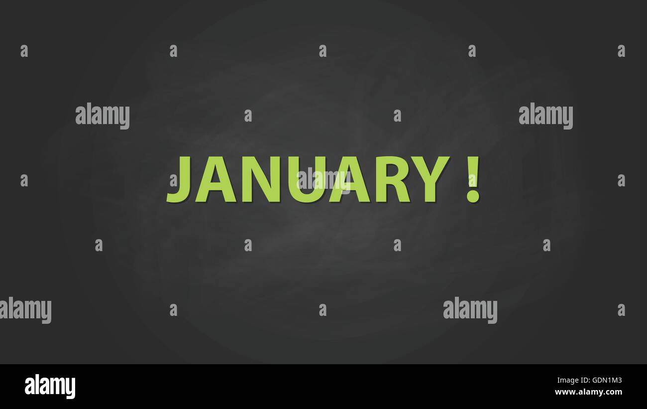 january month text written on the blackboard with chalk board effect ...