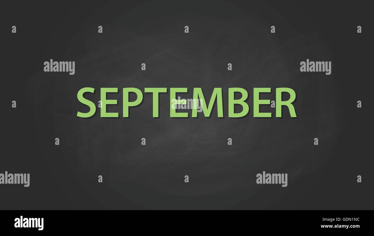 september month text written on the blackboard with chalk board effect ...