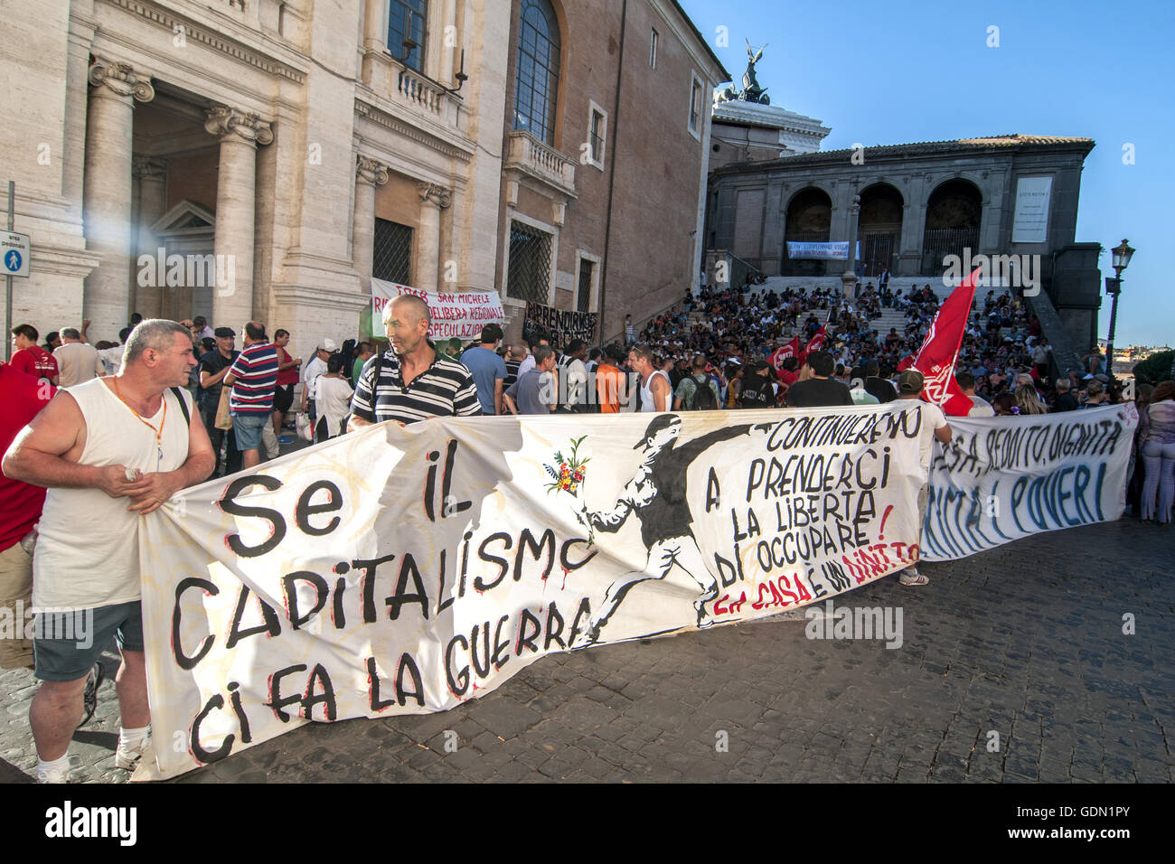 Rome, Italy. 18th July, 2016. After the symbolic occupation of a ...