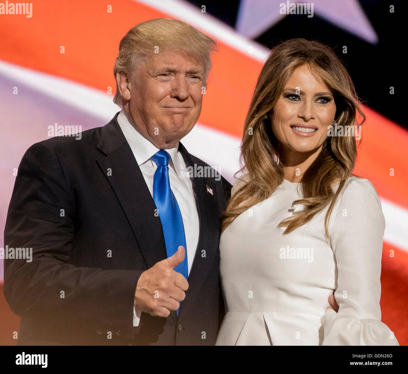 Cleveland, Ohio, USA, 18th July, 2016 Donald and Melania Trump at the ...