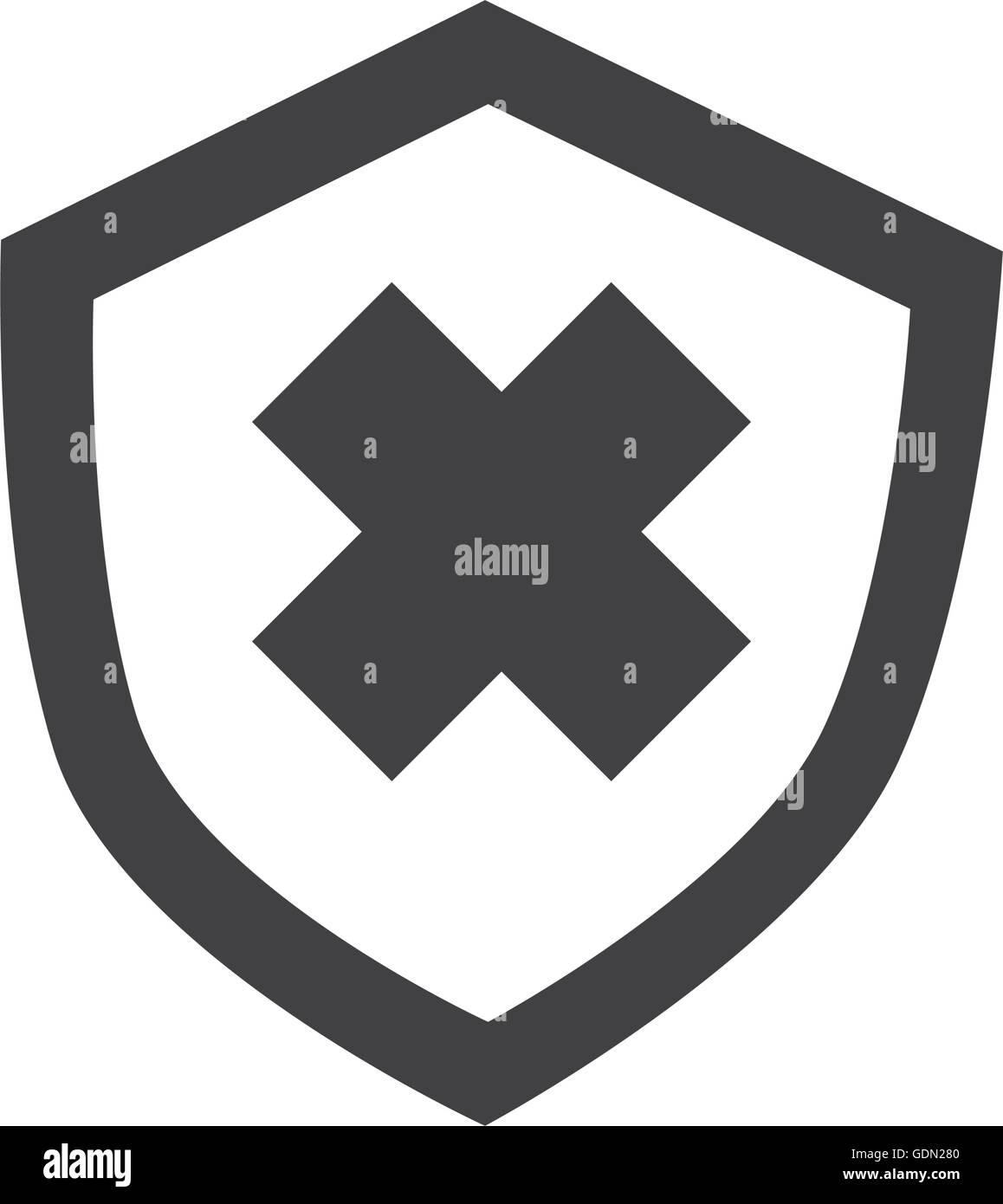 Security badge cross icon vector illustration Stock Vector Image & Art ...
