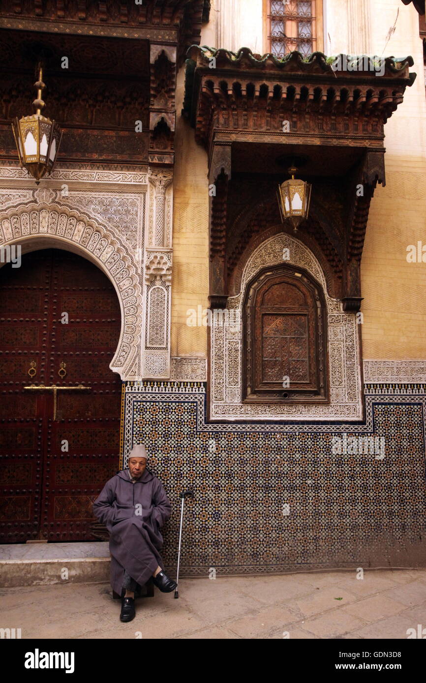 The architecture in the old City in the historical Town of Fes in ...