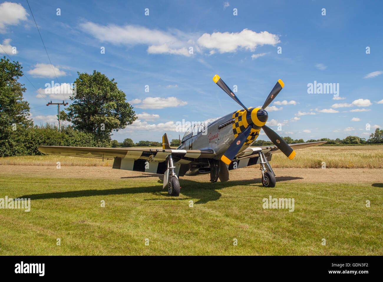 Restored airworthy P-51D Mustang American fighter aeroplane at the ...