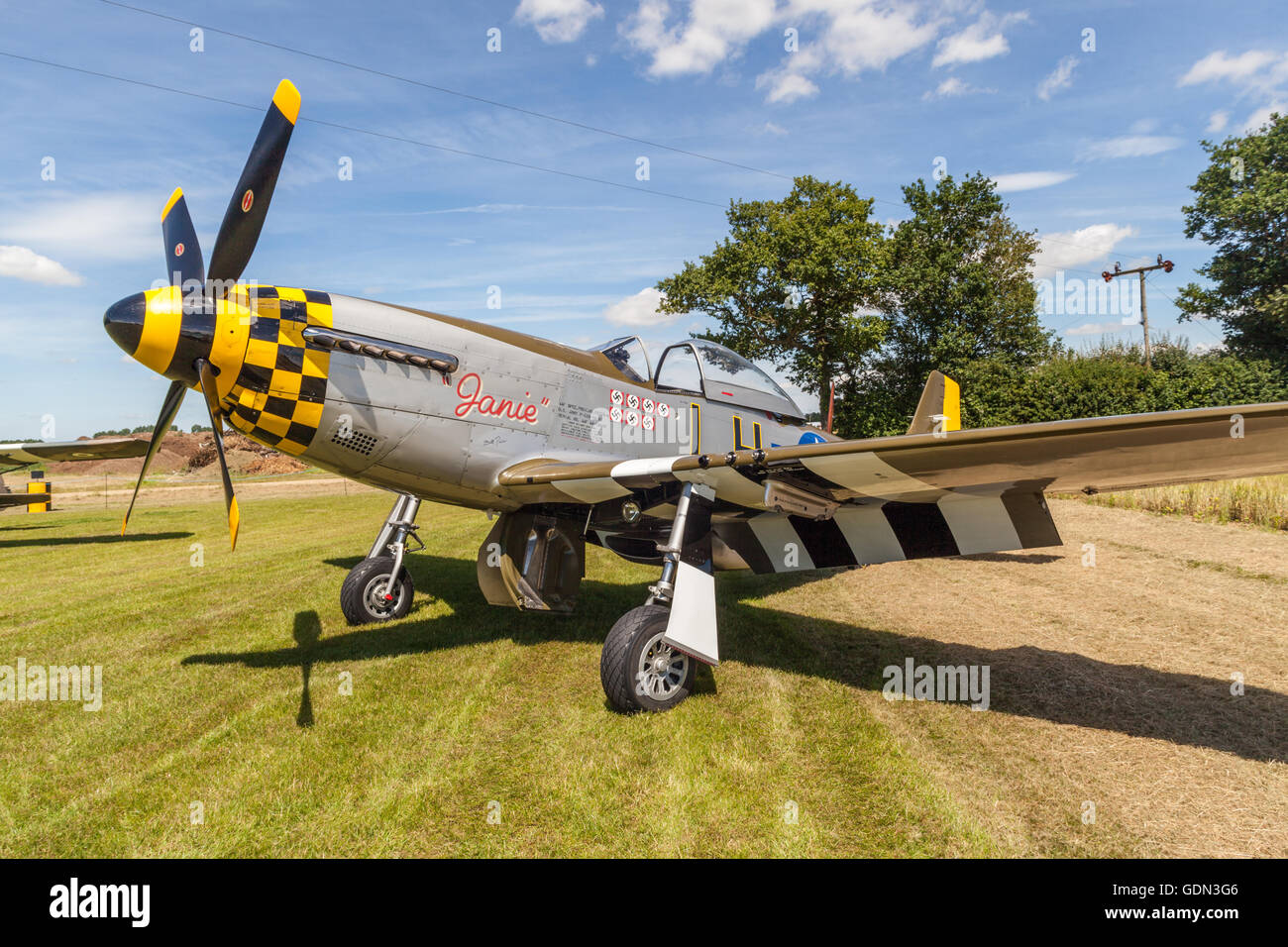 Restored Airworthy P 51d Mustang American Fighter Aeroplane At The