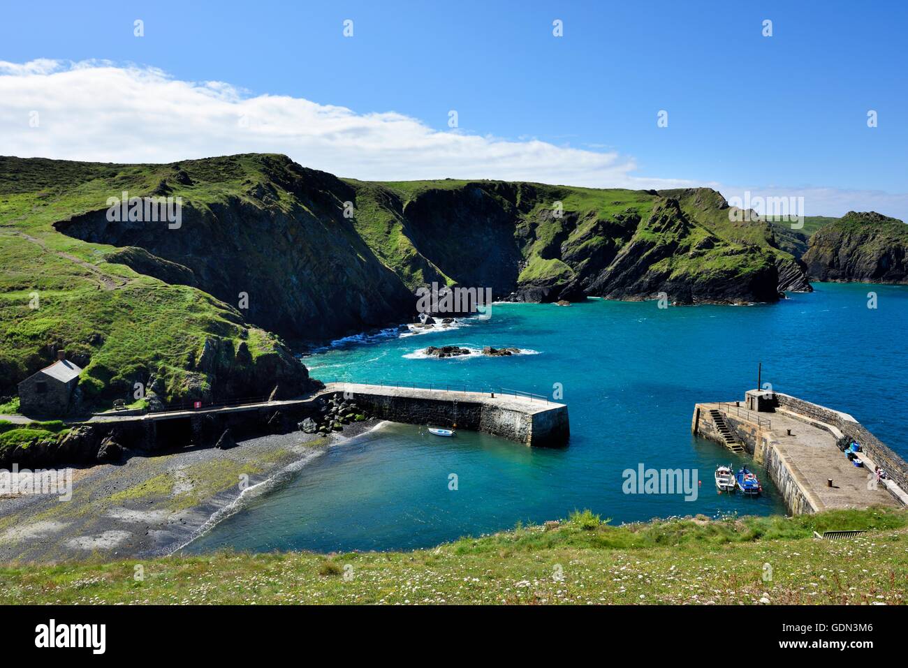 Mullion cove harbour Cornwall England UK Stock Photo - Alamy