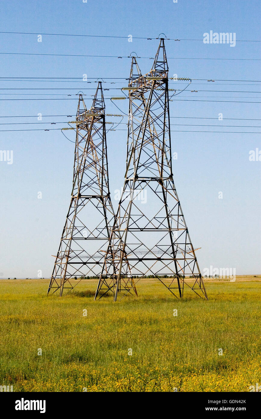 Electrical Pylons, Free State, South Africa Stock Photo - Alamy
