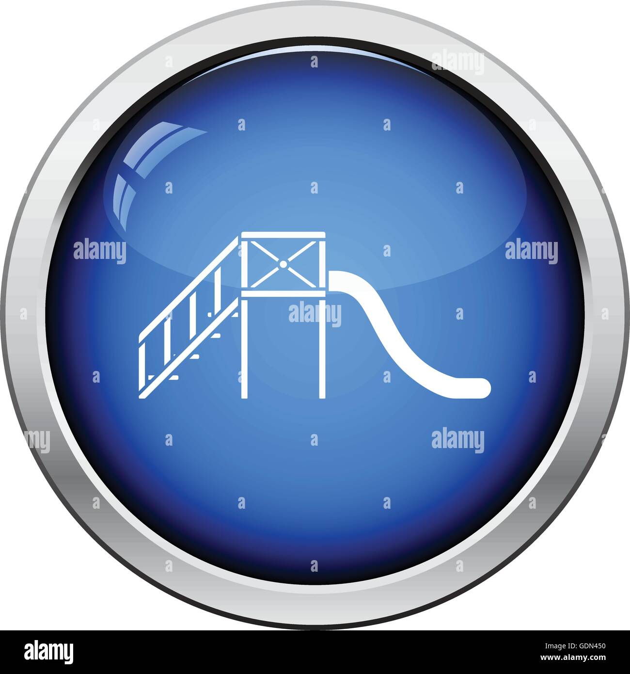 Children's slide icon. Glossy button design. Vector illustration Stock ...
