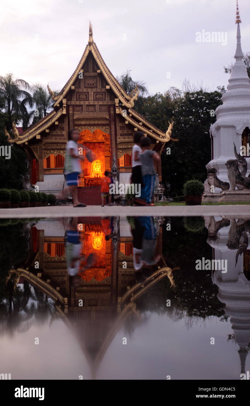 the Wat Phra Sing Temple in the city of chiang mai in the north of ...