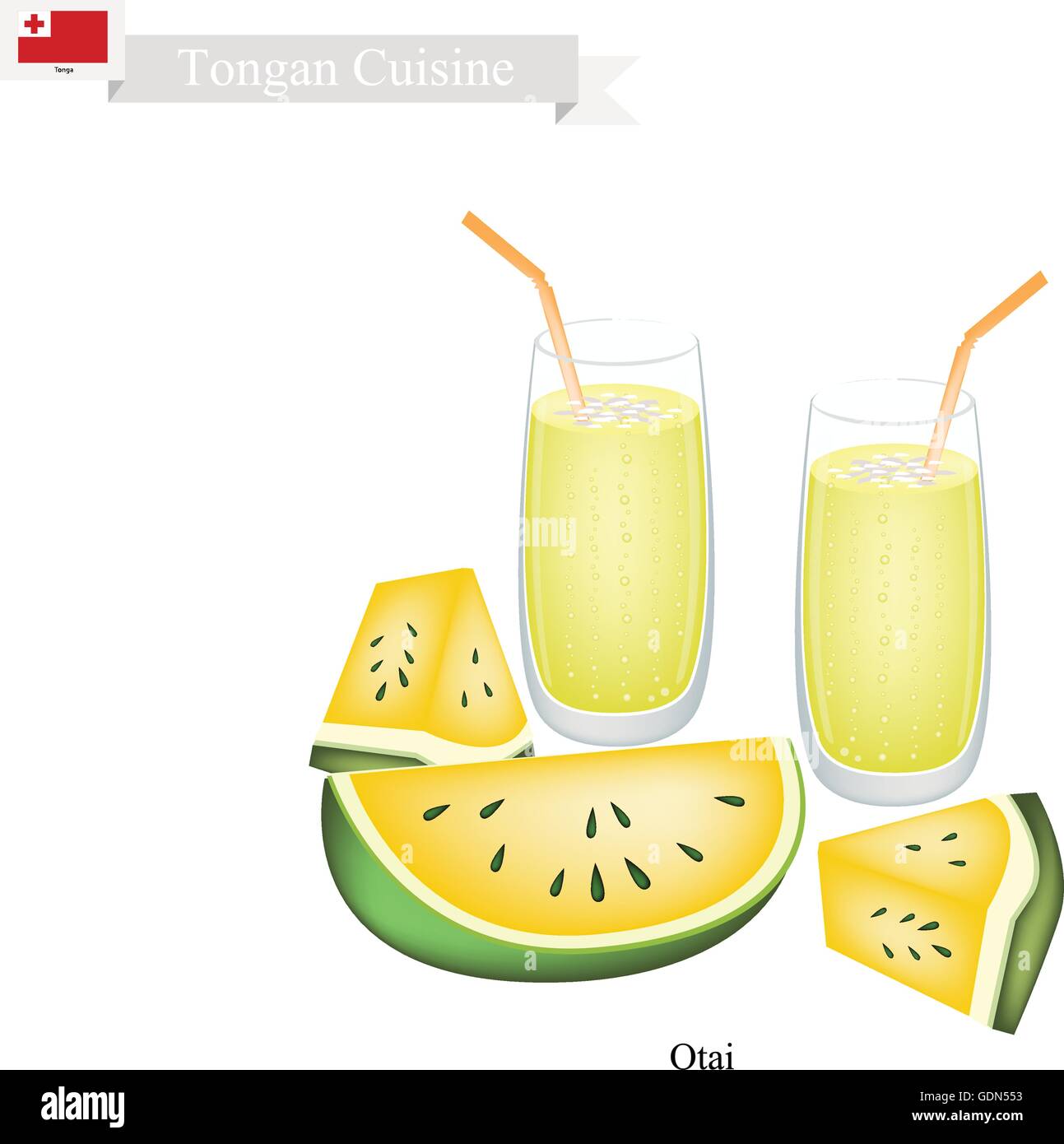 Tongan Cuisine, Watermelon Otai or Traditional Drink Made From Yellow ...