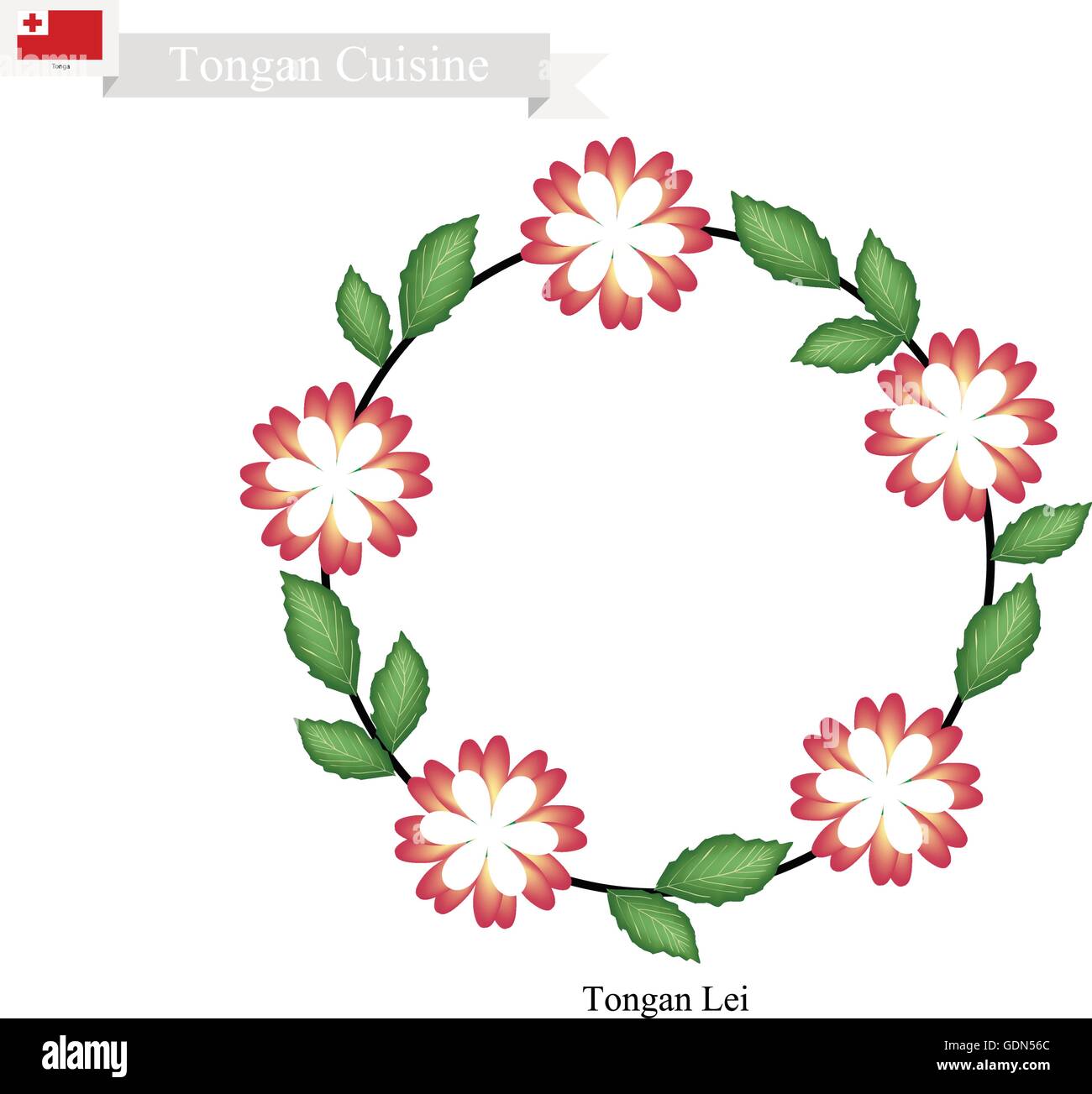 Tonga Flower, Illustration of Tongan Lei or Tonga Garland Made From ...